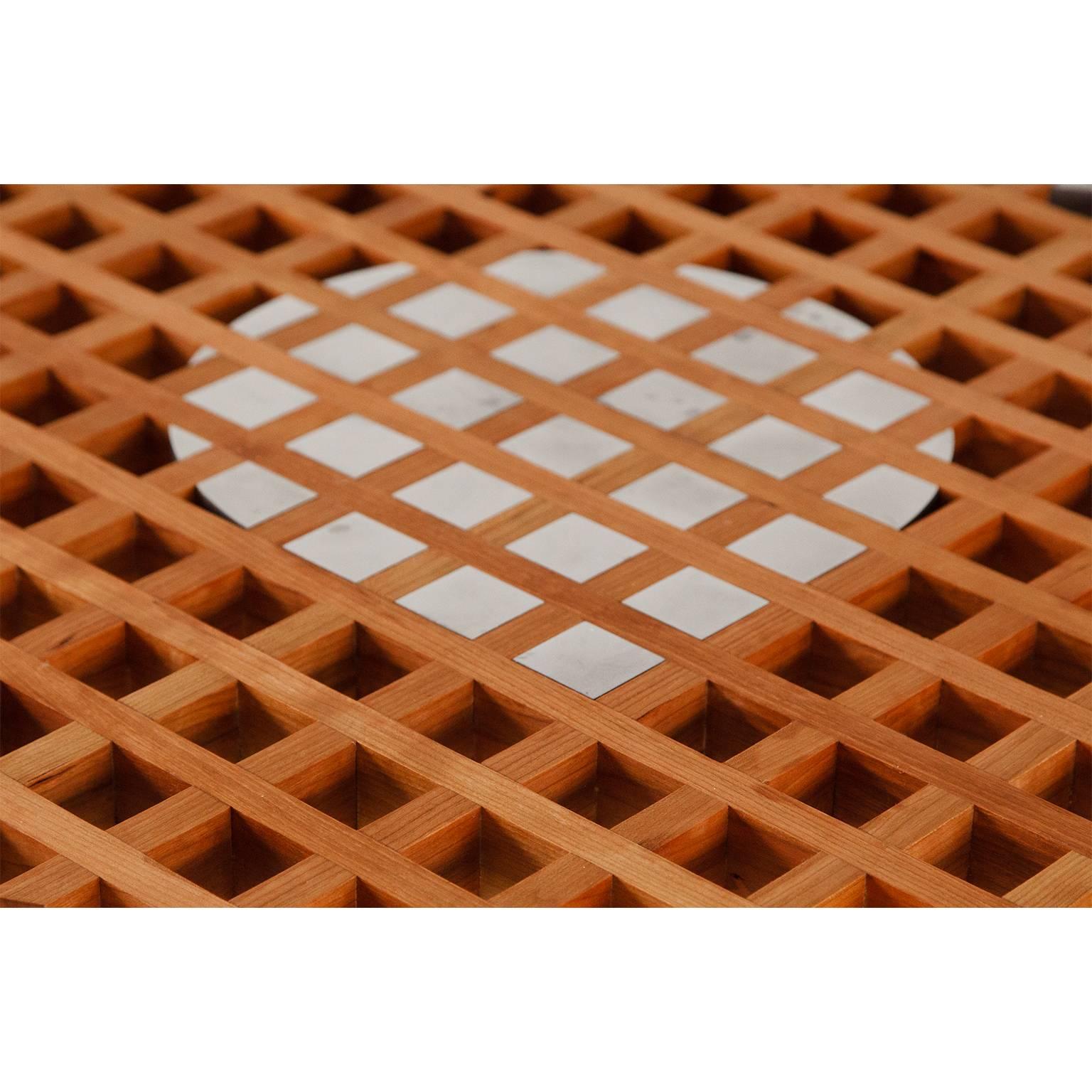 Sonia Coffee Table or Side Table, Cherry Grid Pattern and Polished ...