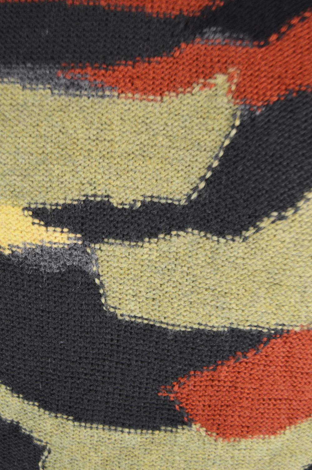 Sonia Rykiel Homme Vintage Mens Black Wool Multicoloured Camouflage ...