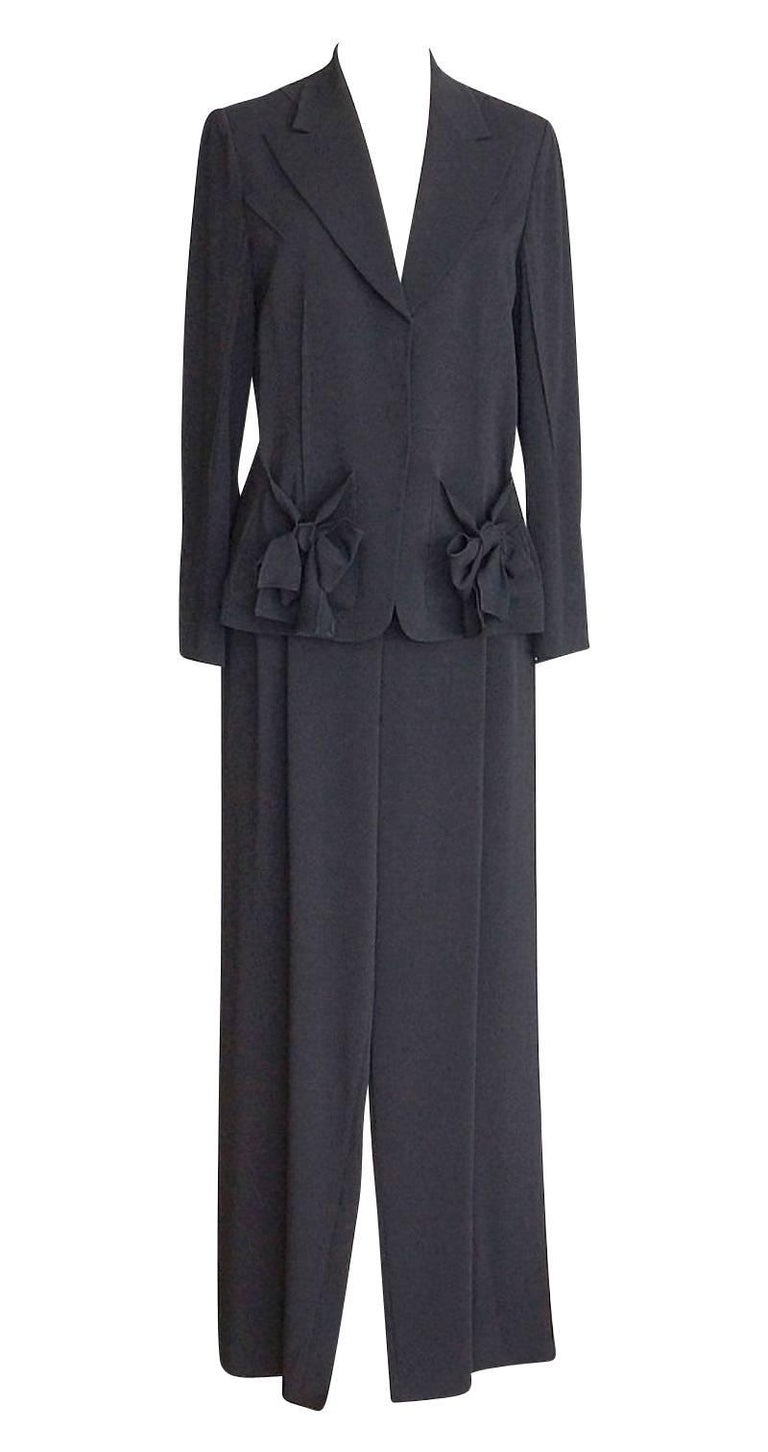 Sonia Rykiel Pant Suit Charming Bows Full Leg Trouser 8 at 1stDibs ...