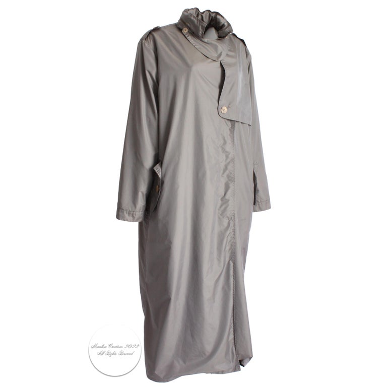 Sonia Rykiel Paris Trench Coat Rain Coat with Hidden Hood Lined Vintage ...