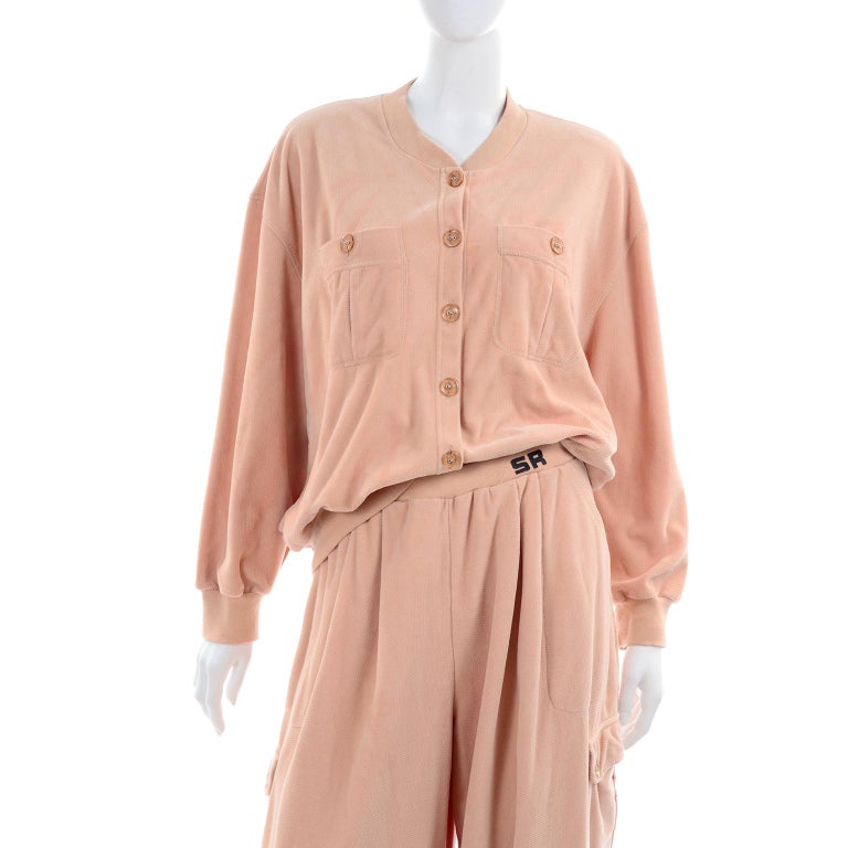 Sonia Rykiel Paris Vintage Peach Tracksuit Cozy Athleisure Outfit W ...