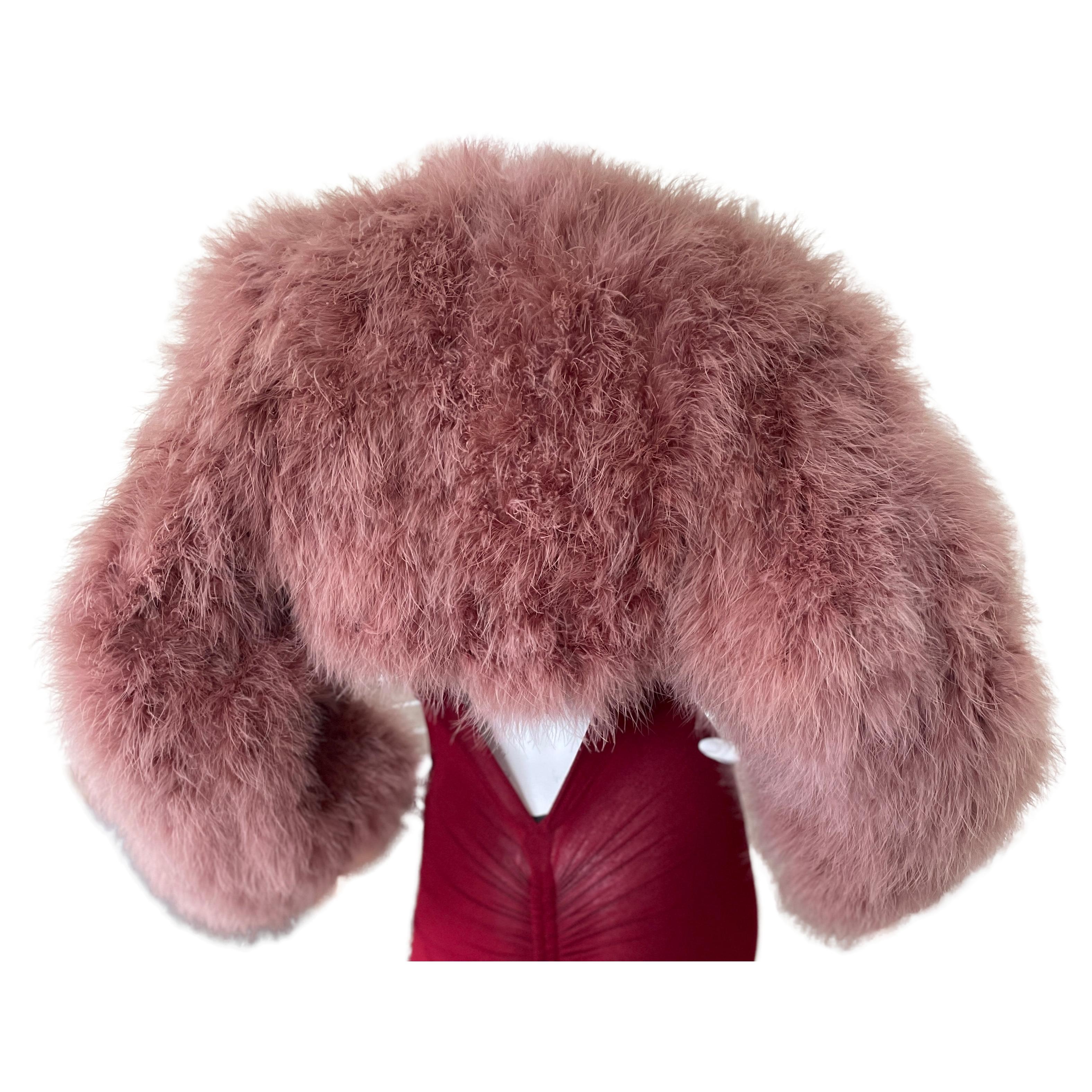 Saint Laurent by Hedi Slimane 2015 Green Turkey Feather Jacket For Sale ...