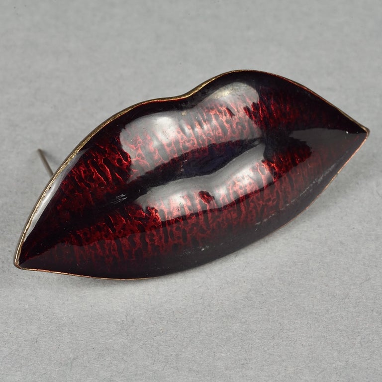 SONIA RYKIEL Sultry Red Lips Brooch at 1stDibs