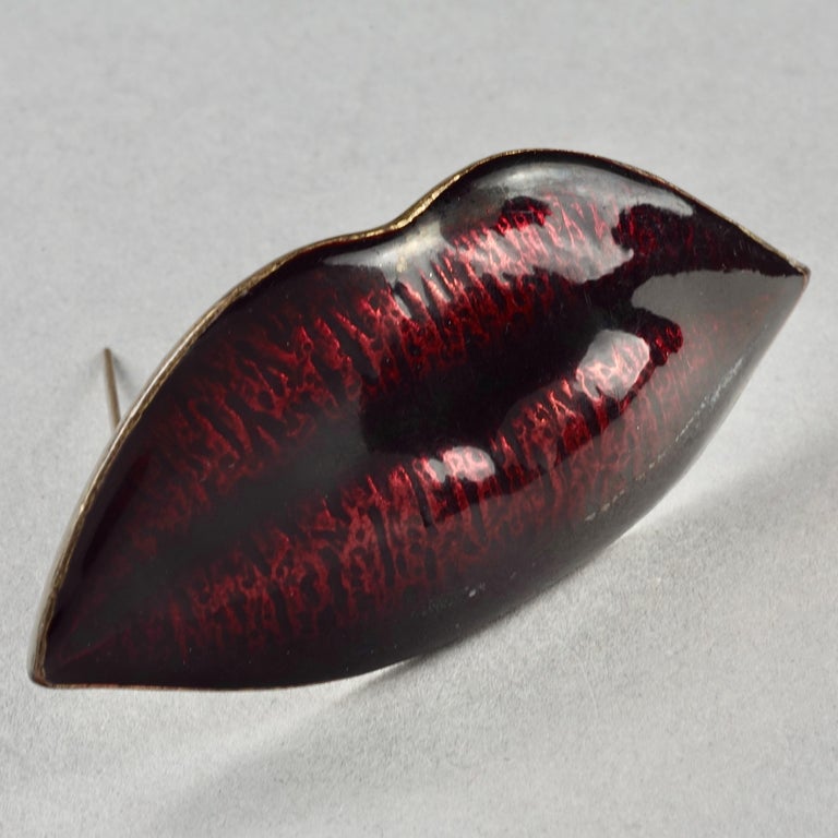SONIA RYKIEL Sultry Red Lips Brooch at 1stDibs
