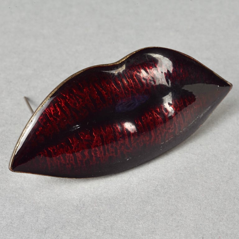 SONIA RYKIEL Sultry Red Lips Brooch at 1stDibs