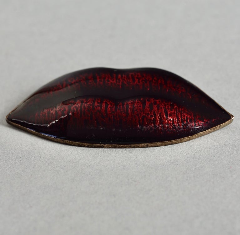 SONIA RYKIEL Sultry Red Lips Brooch at 1stDibs