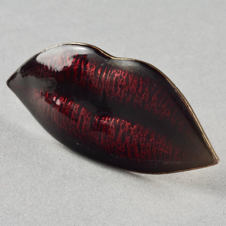SONIA RYKIEL Sultry Red Lips Brooch at 1stDibs