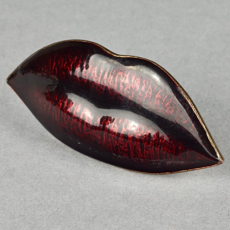 SONIA RYKIEL Sultry Red Lips Brooch at 1stDibs