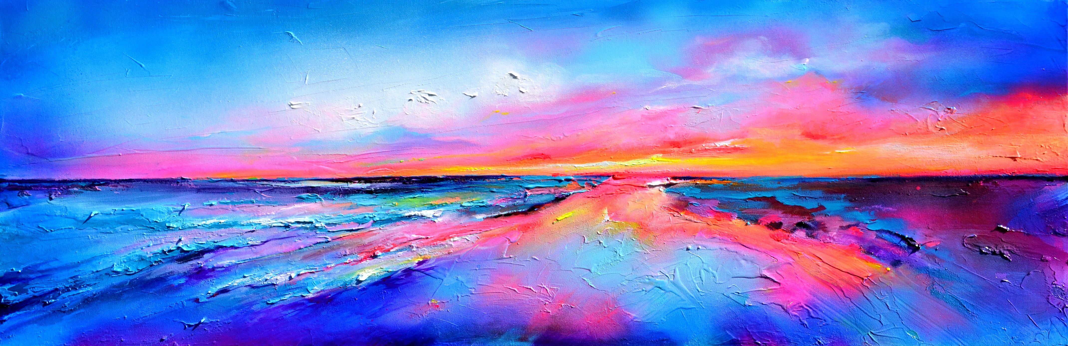 Soos Roxana Gabriela - New Horizon 168, Painting, Acrylic on Canvas For ...