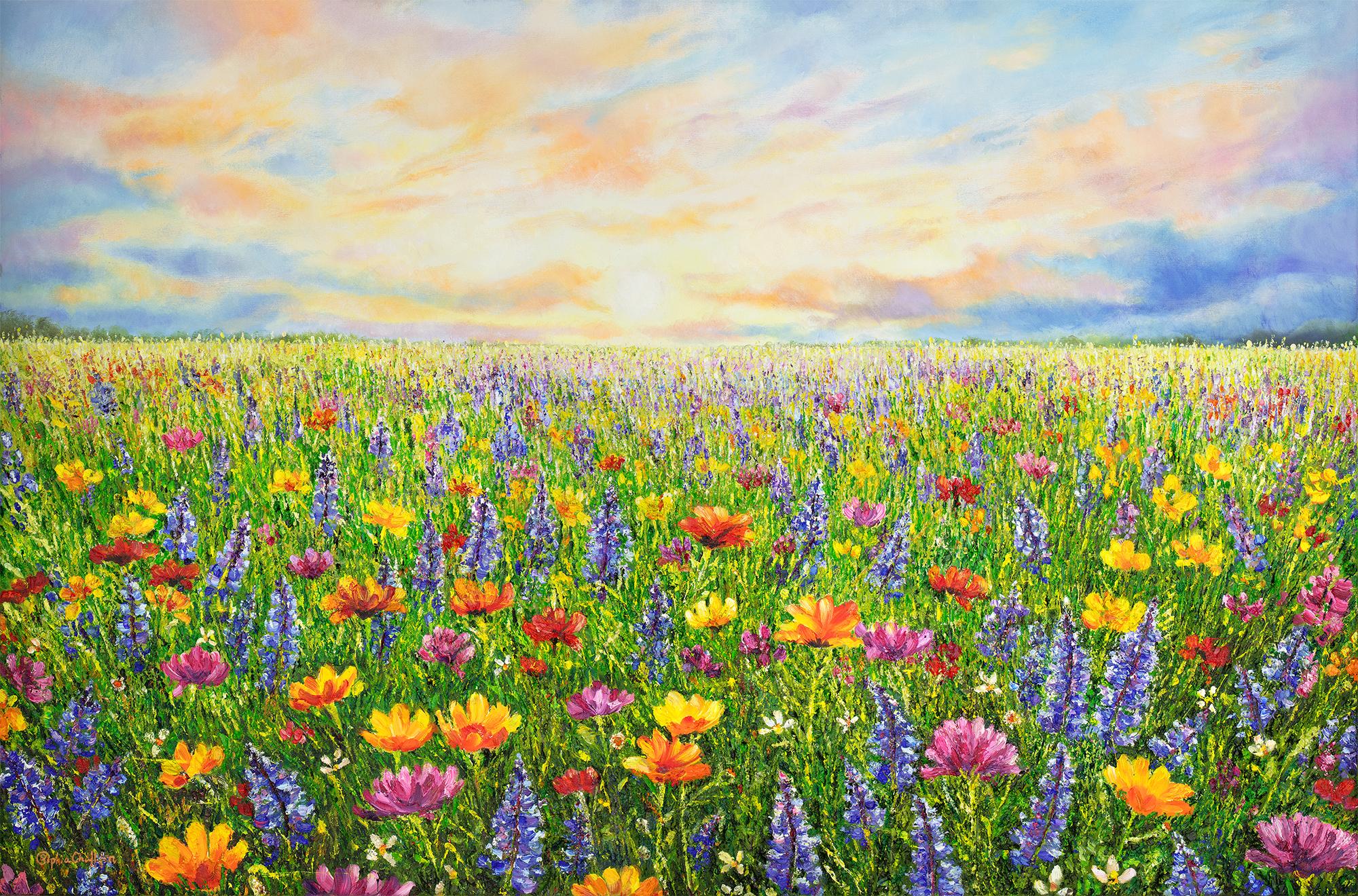Sophia Chalklen - Springtime Symphony-original realism landscape floral ...