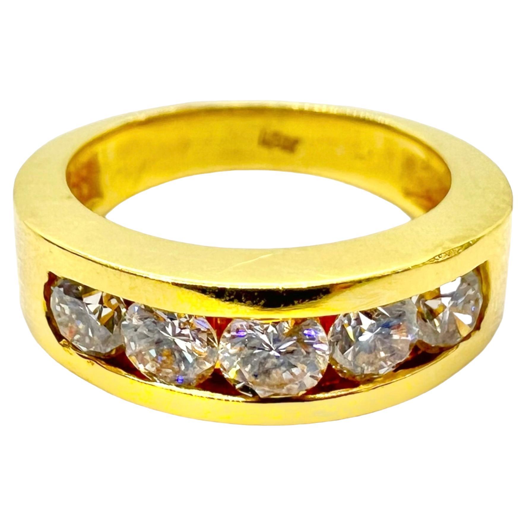 Sophia D. 18K Yellow Gold Diamond Band Ring For Sale at 1stDibs