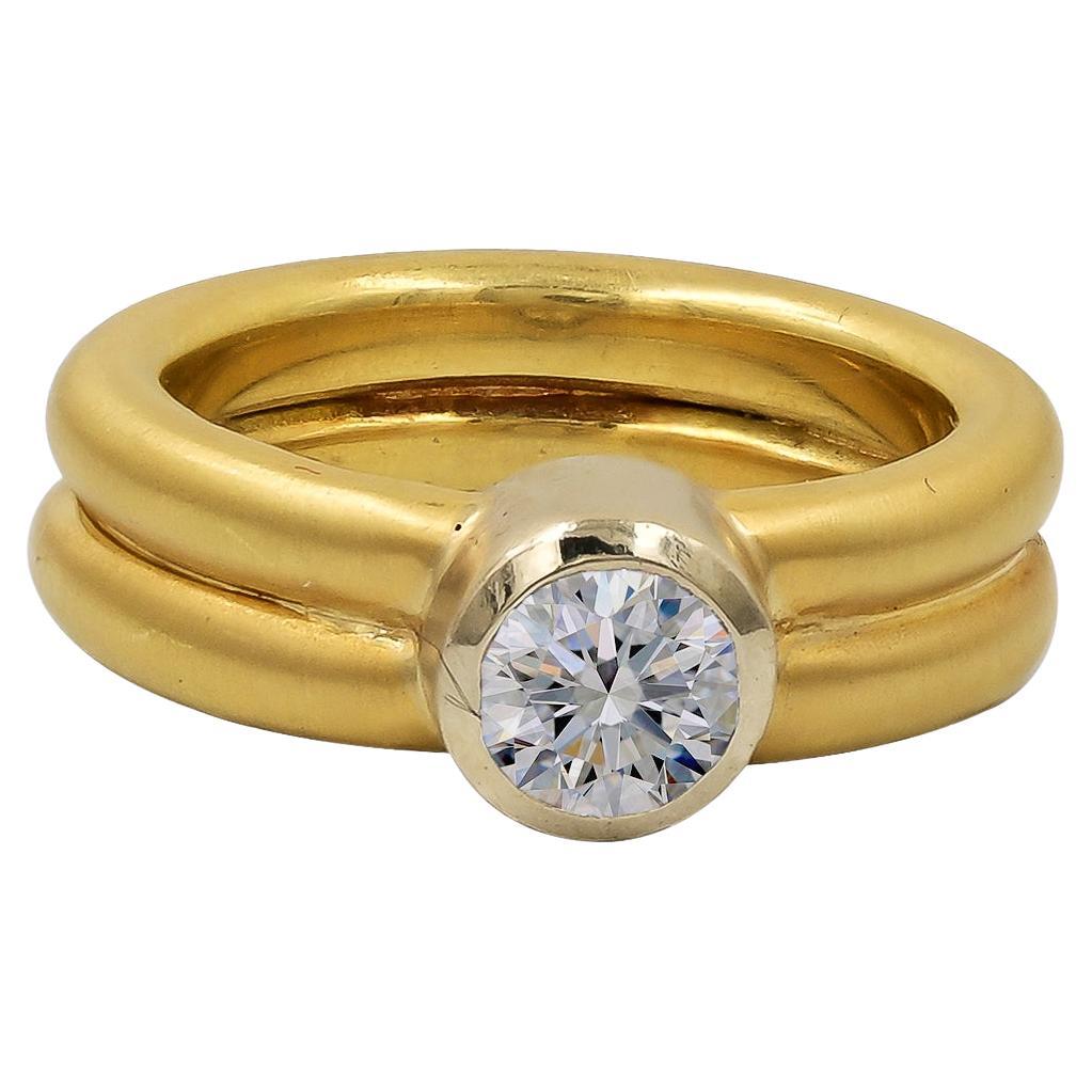 Sophia D. 18K Yellow Gold Diamond Ring For Sale at 1stDibs
