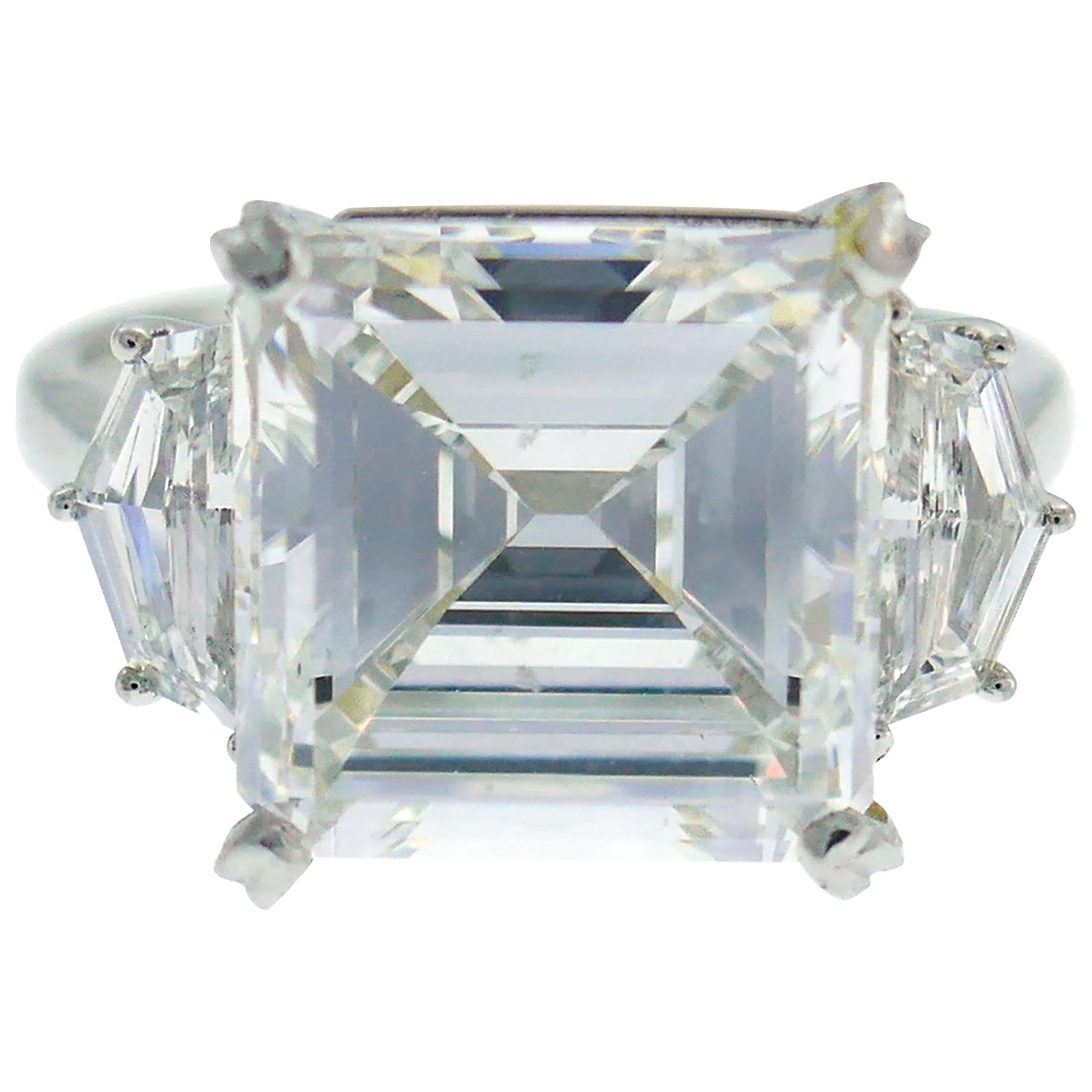One Carat Square Cut Diamond Platinum Ring at 1stDibs