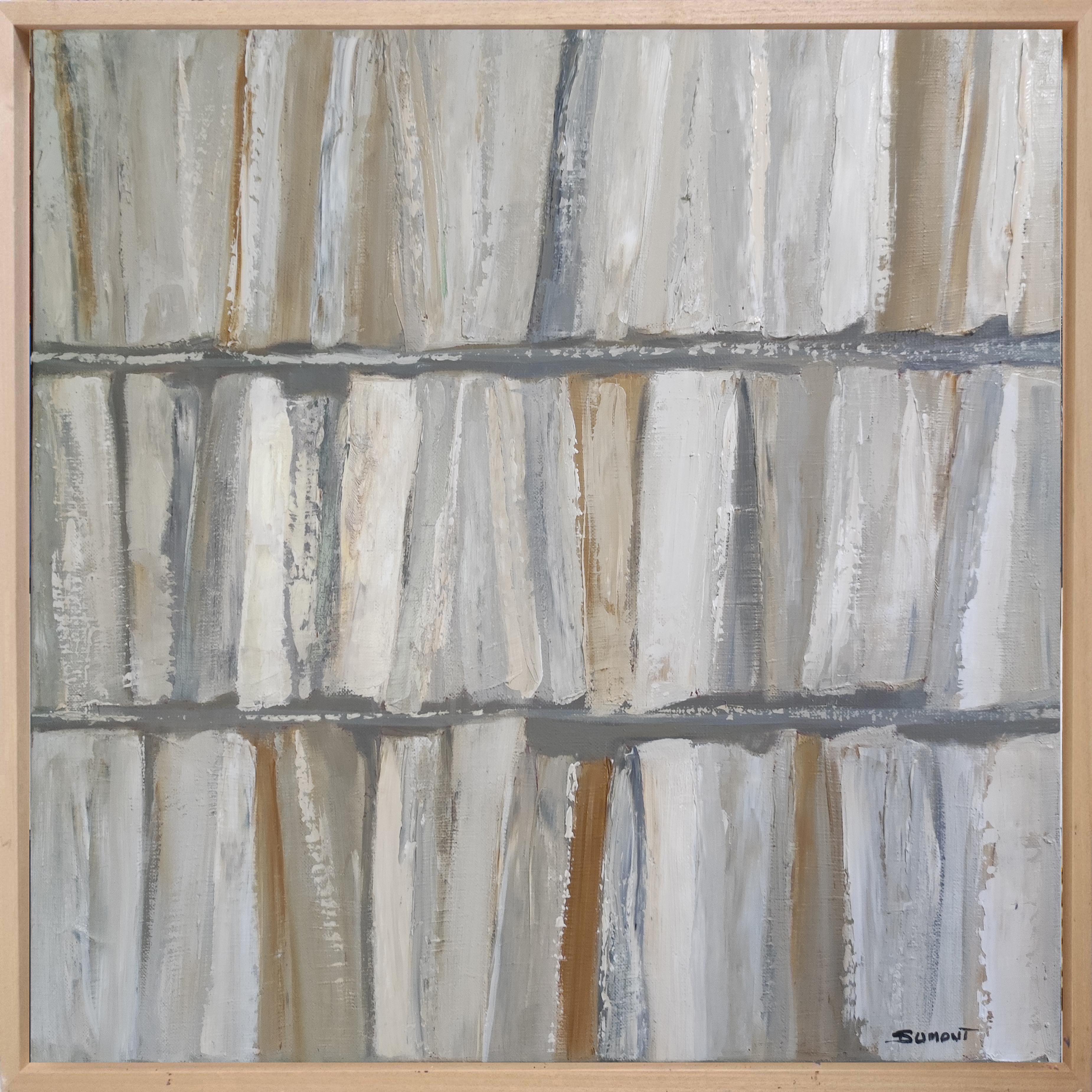 SOPHIE DUMONT - ecru, abstract library, linen, expressionism ...