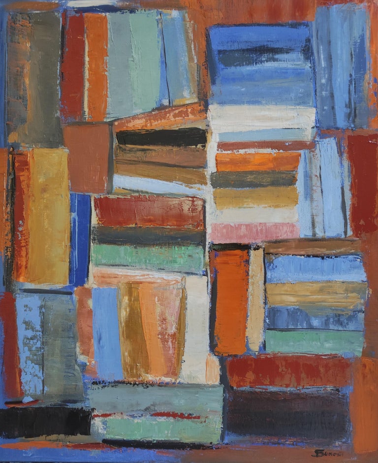 SOPHIE DUMONT - harmony/2, colored abstract, books, oil on canvas ...