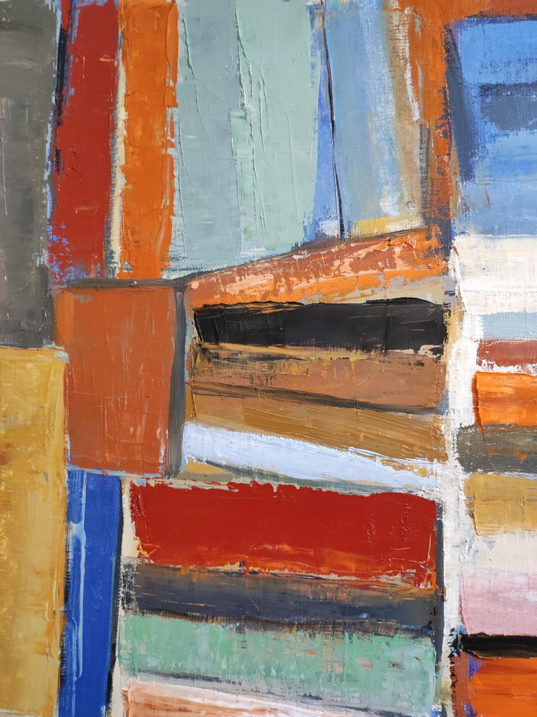 SOPHIE DUMONT - harmony/2, colored abstract, books, oil on canvas ...