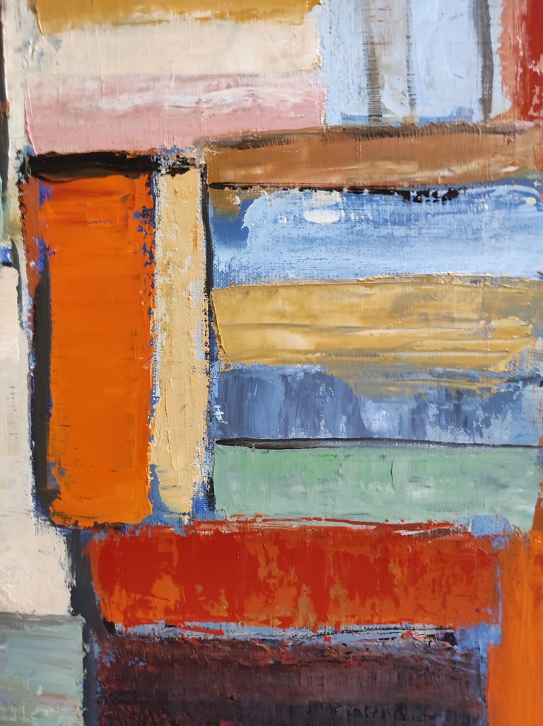 SOPHIE DUMONT - harmony/2, colored abstract, books, oil on canvas ...