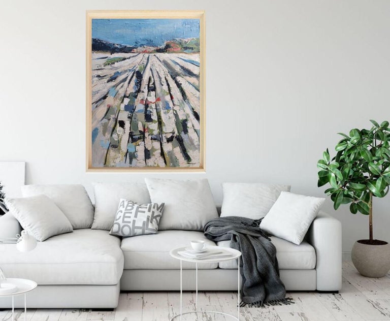 SOPHIE DUMONT - Landscape, blue countryside, expressionism abstract ...