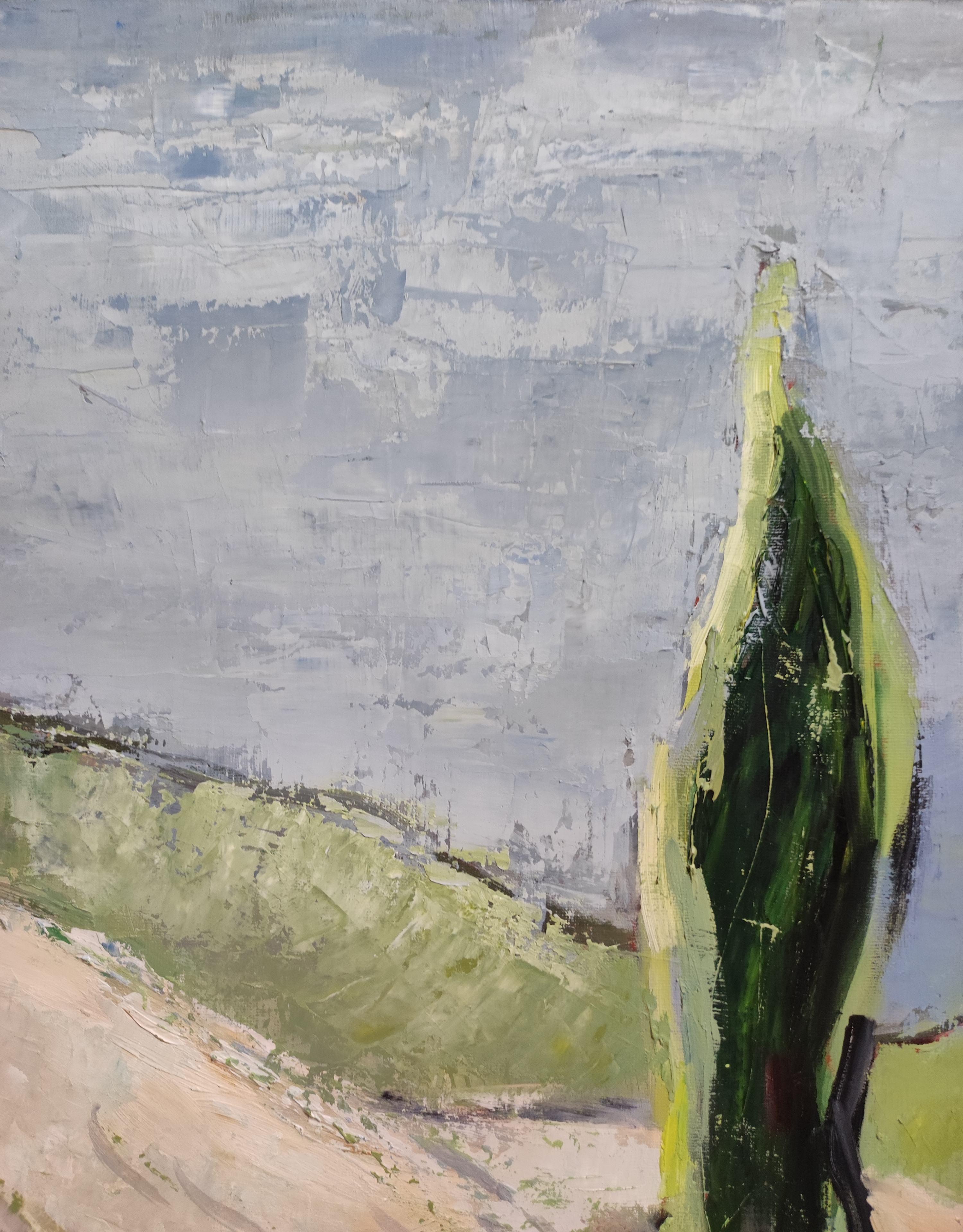 SOPHIE DUMONT - le midi, french figurative green landscape ...