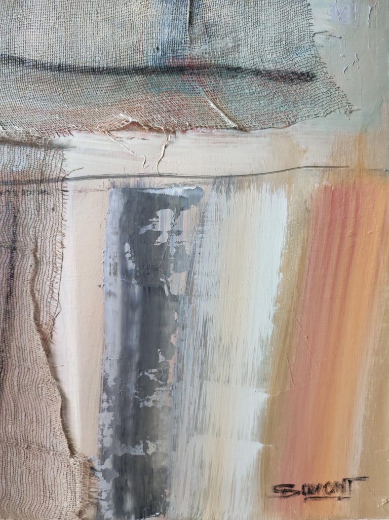 SOPHIE DUMONT - library 8, abstract, collage, books, oil on canvas ...
