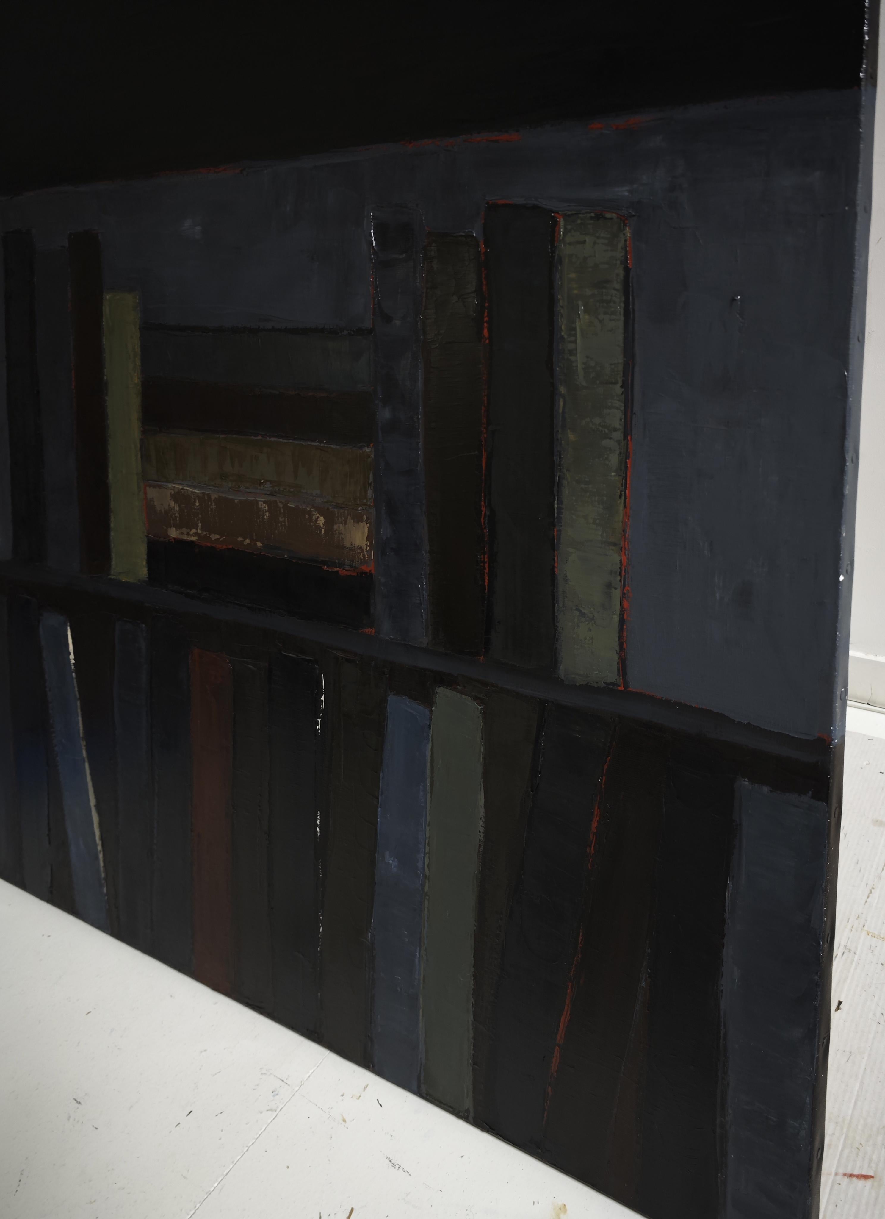 SOPHIE DUMONT - Mémoire Obscure - Large Abstract Oil Painting, Signed ...