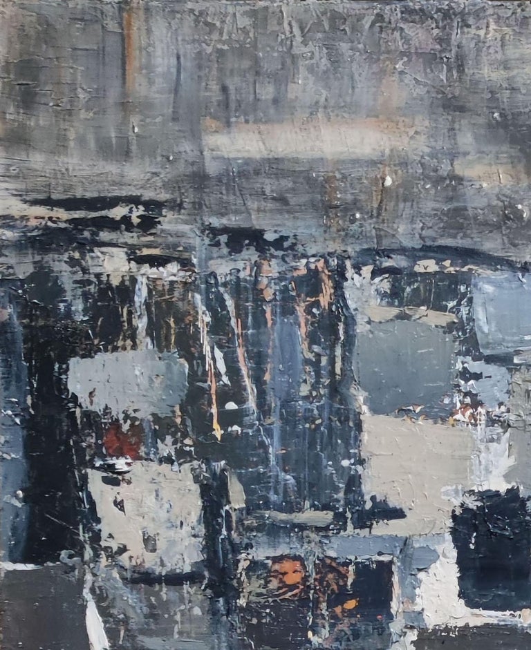 SOPHIE DUMONT - variations, expressionism abstract, gray, cliff, oil on ...