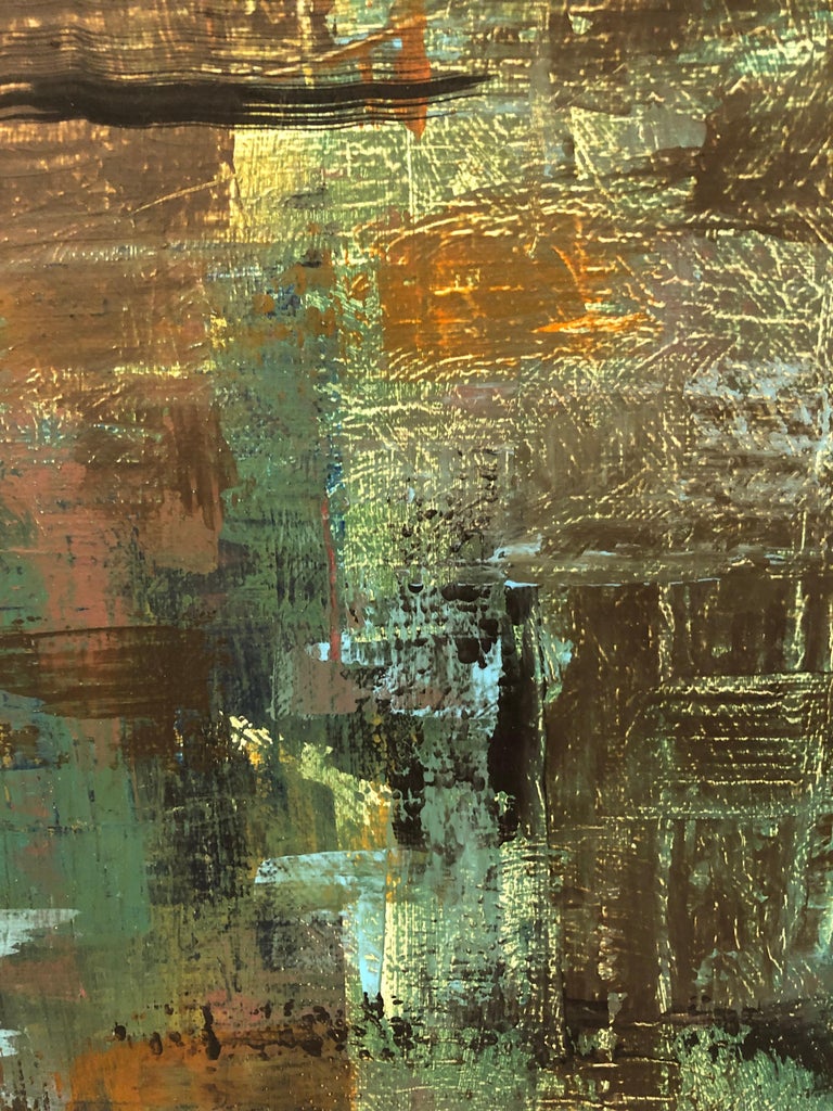 Sophisticated Abstract Painting in Distressed Vintage Frame For Sale at ...