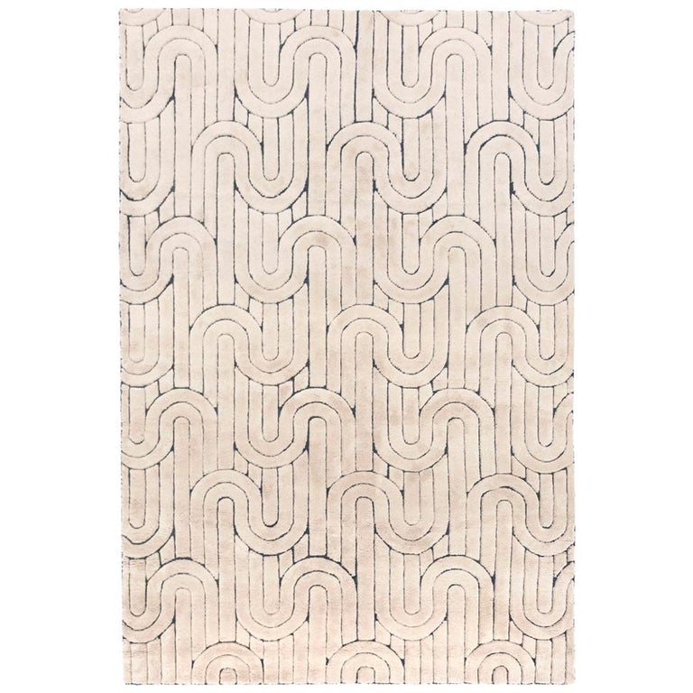 Sophisticated Customizable Reality Weave Rug in Cream X-Large For Sale ...