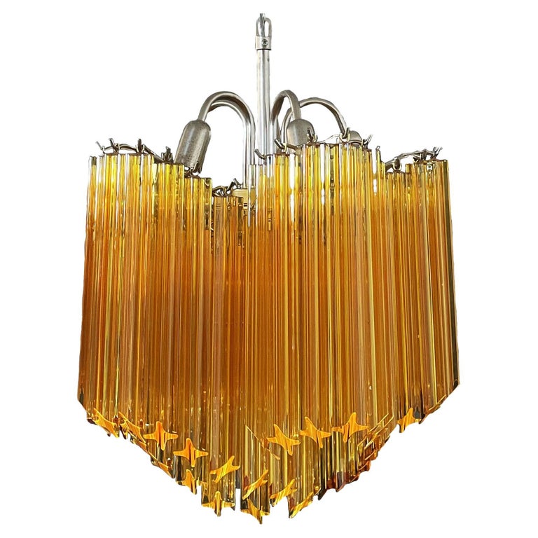 Sophisticated Modern Quadriedri glass Chandelier - 60 amber prism ...
