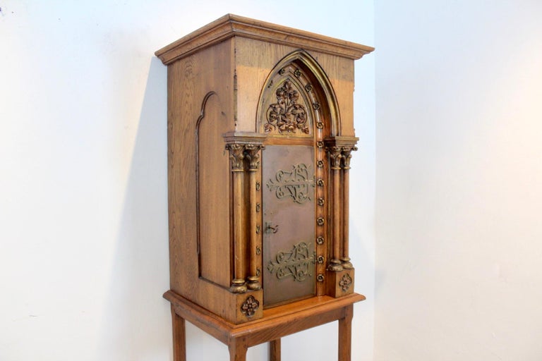 Sophisticated Oak Church Tabernacle Cabinet For Sale at 1stDibs