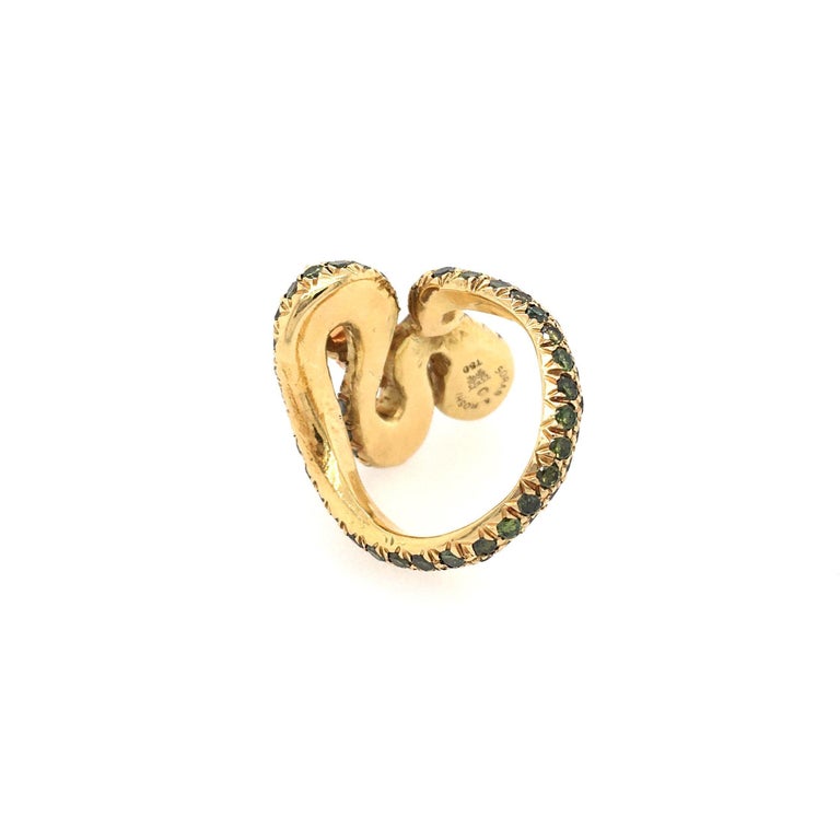 Sorab and Roshi Gold, Orange Sapphire and Green Garnet Snake Ring at ...