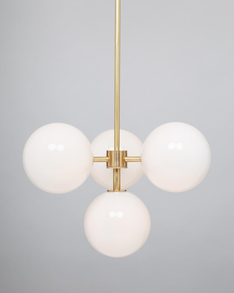 Soraya Four Opal Globe Cluster Pendant, Lighting Fixture, Glass and ...