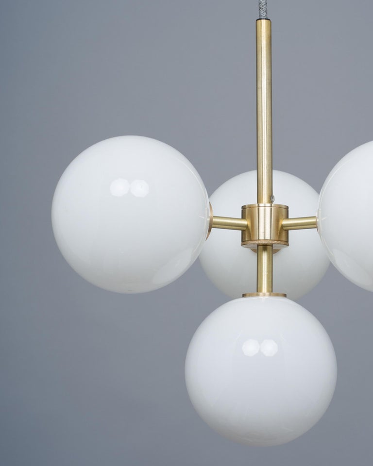 Soraya Four Opal Globe Cluster Pendant, Lighting Fixture, Glass and ...