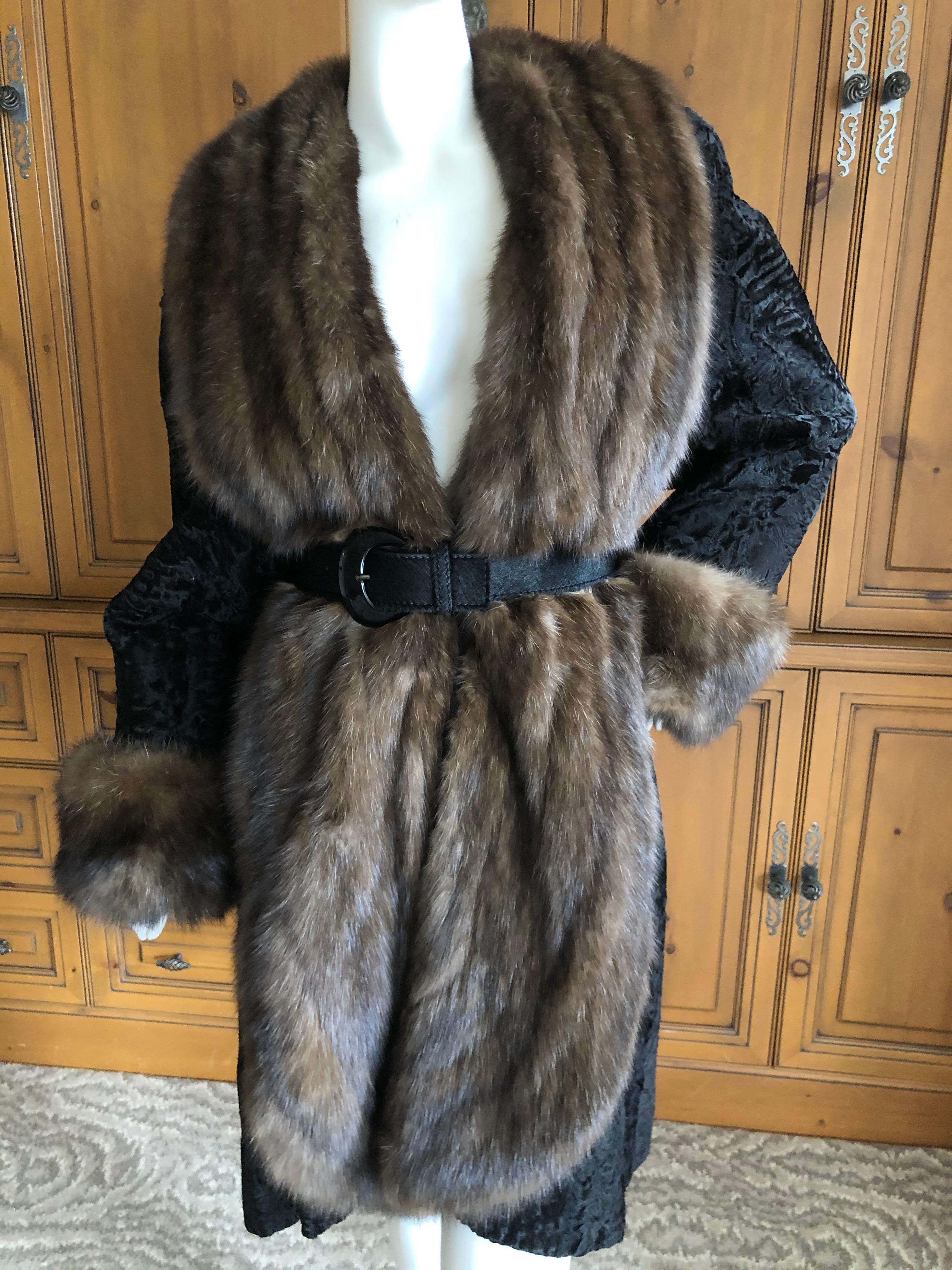 Sorbara Neiman Marcus Vintage Broadtail Coat with Barguzine Russian ...