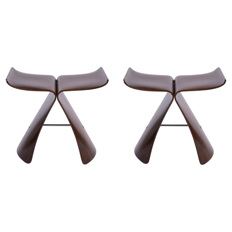 Sori Yanagi Rosewood Butterfly Stools For Sale at 1stDibs