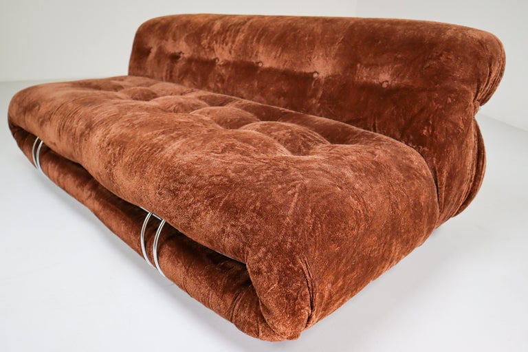 "Soriana" Sofa by Afra and Tobia Scarpa for Cassina in Original Brown ...