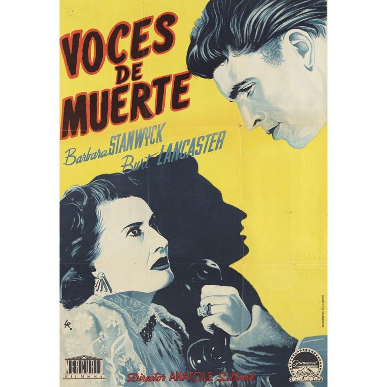 Sorry, Wrong Number 1950 Spanish B1 Film Poster For Sale at 1stDibs