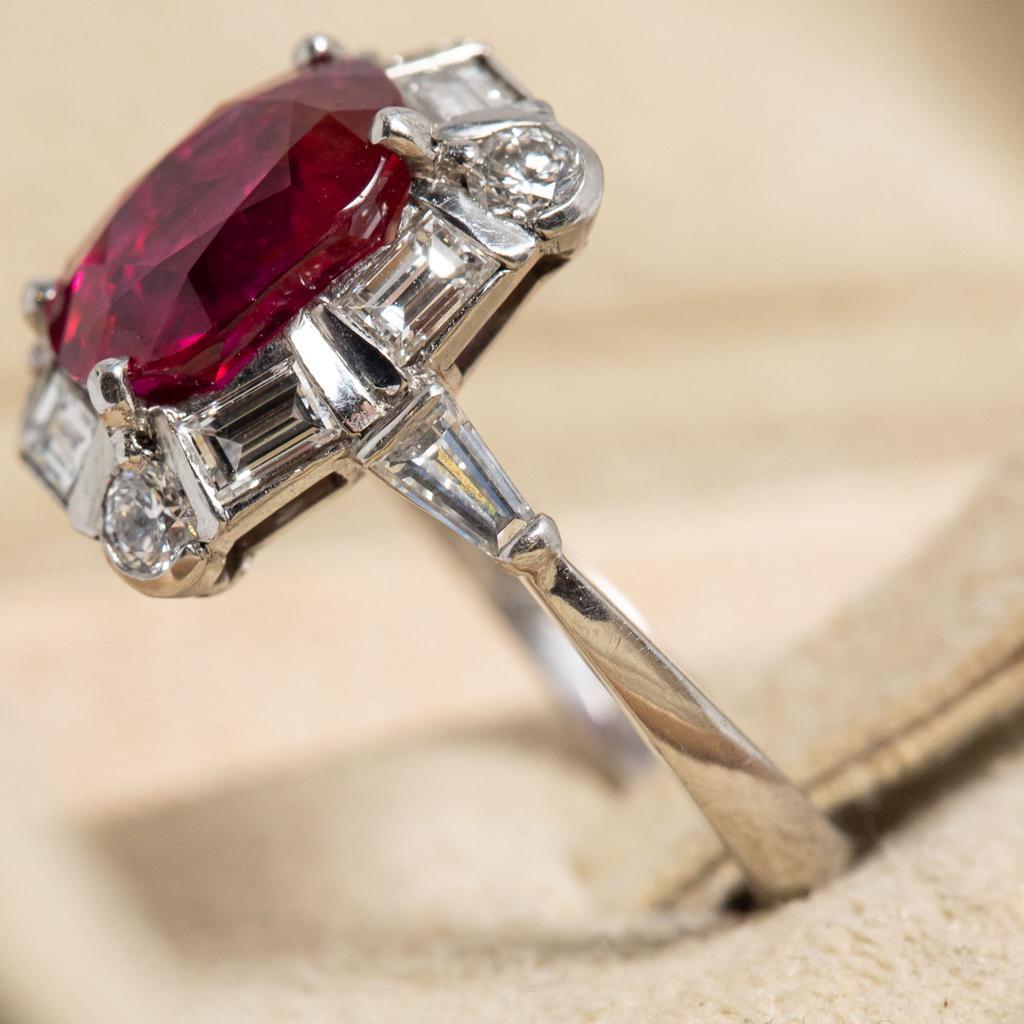 Sotirio Bulgari Platinum Diamonds Ruby Ring at 1stDibs
