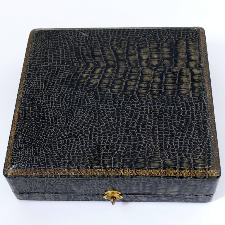 Soufflot French Sterling Silver Four Salt Cellars, Spoons, Box, Swans ...