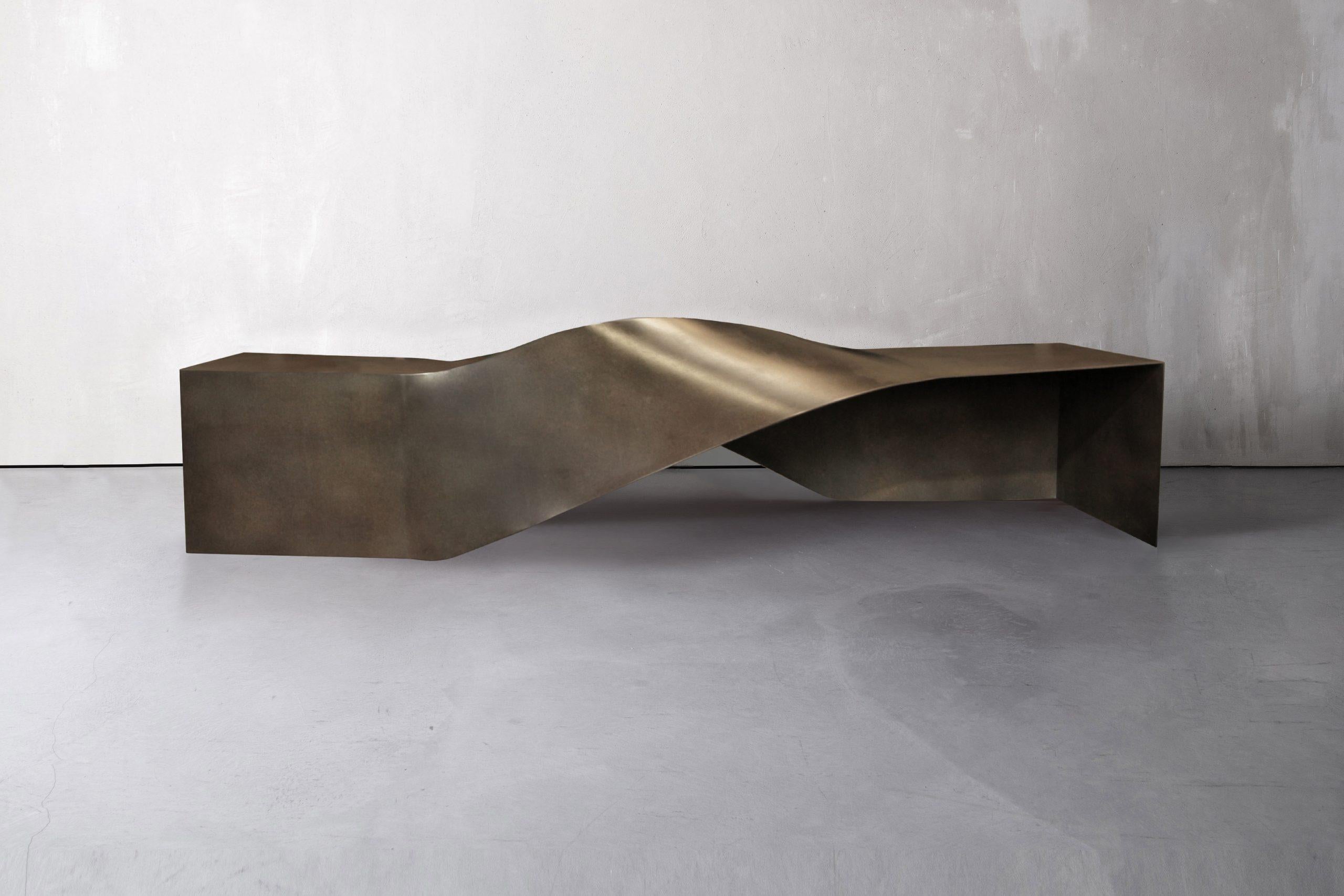 Soul Sculpture Bench in Natural Brass Large by Veronica Mar For Sale at ...