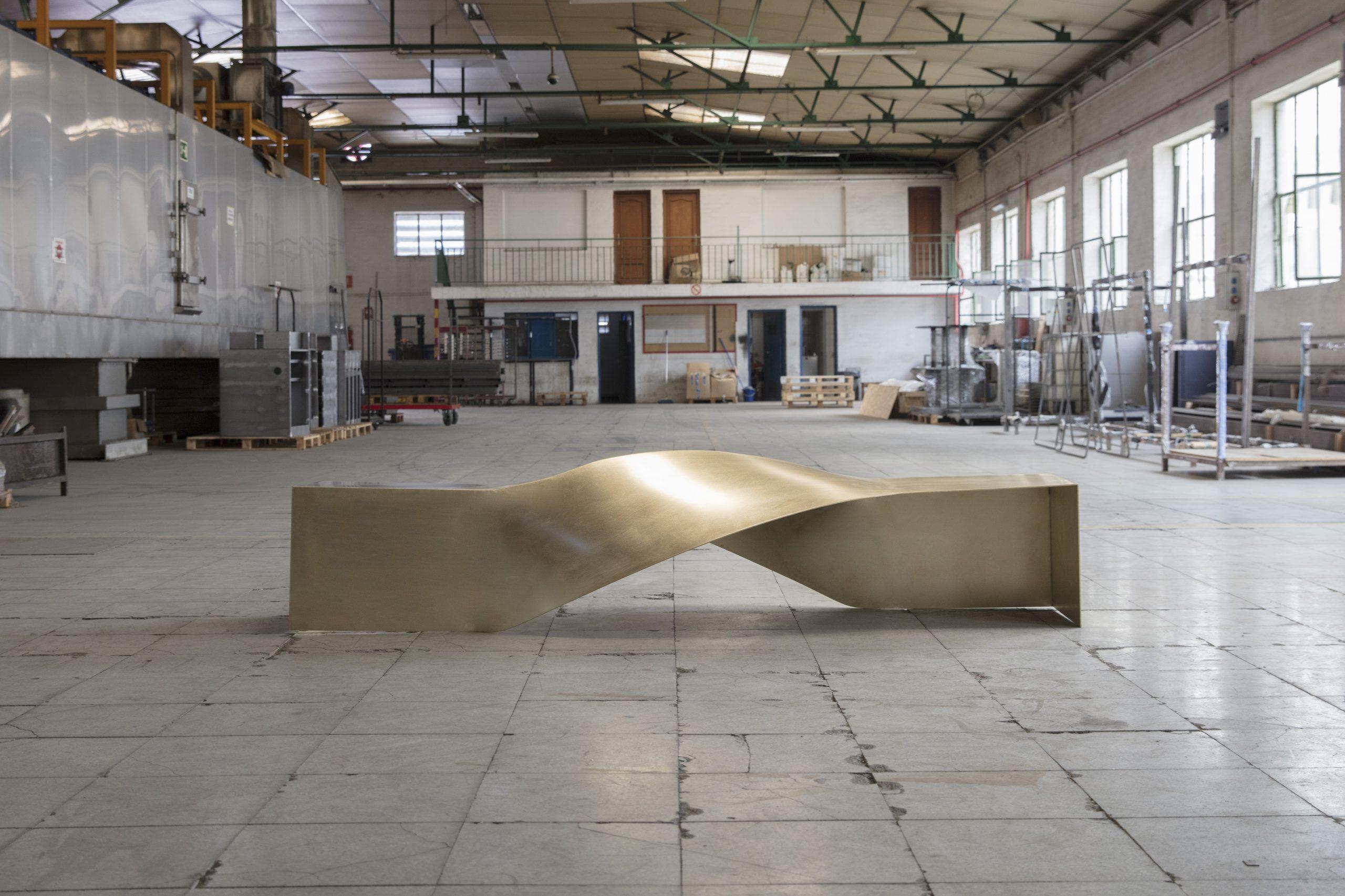 Soul Sculpture Bench in Natural Brass Large by Veronica Mar For Sale at ...