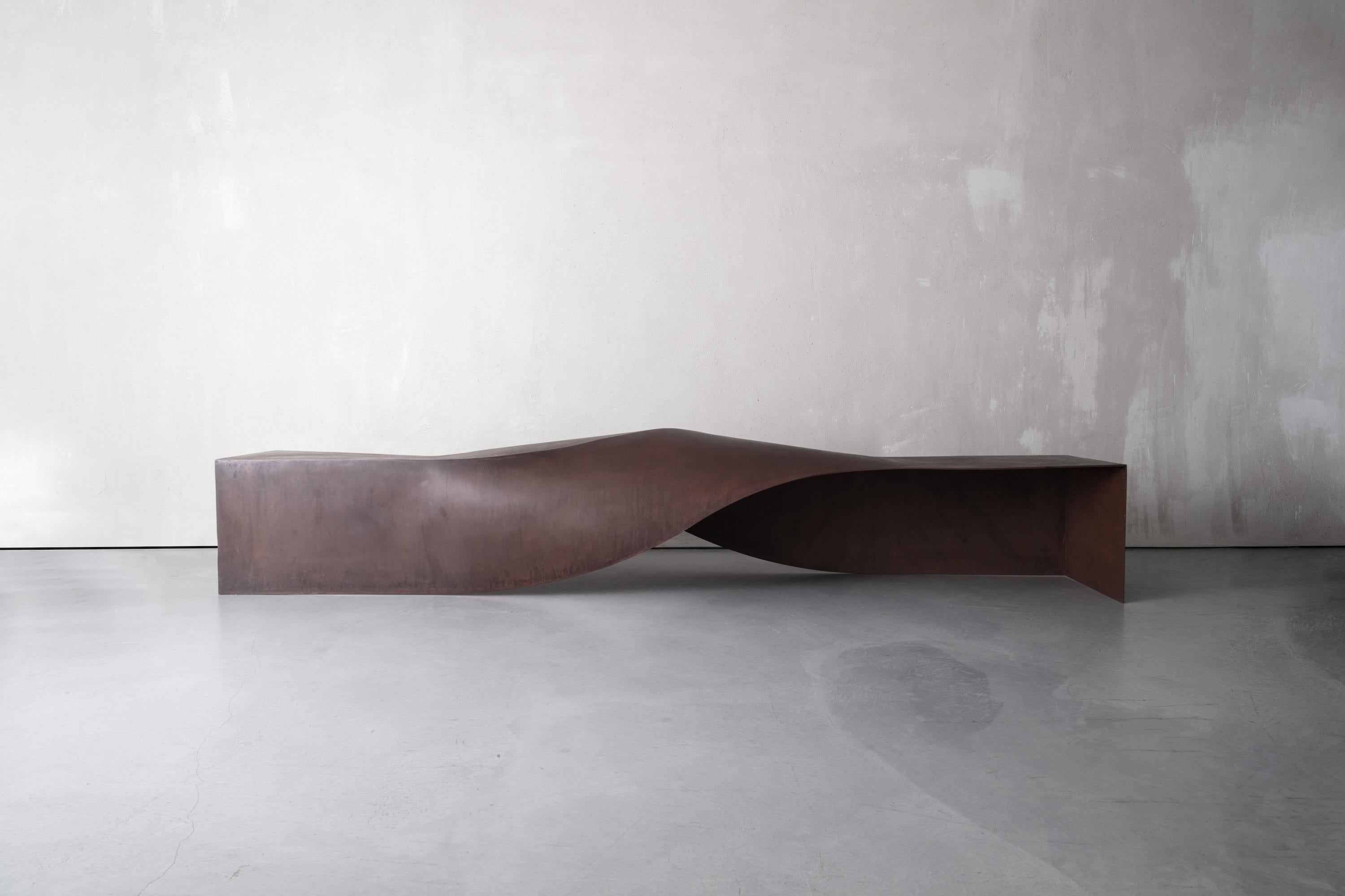 Soul Sculpture Bench in Steel by Veronicà Mar - Small For Sale at 1stDibs