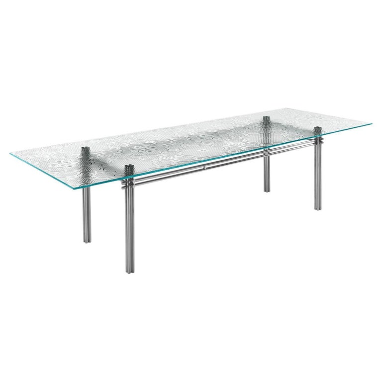 Source Glass Dining Table For Sale at 1stDibs
