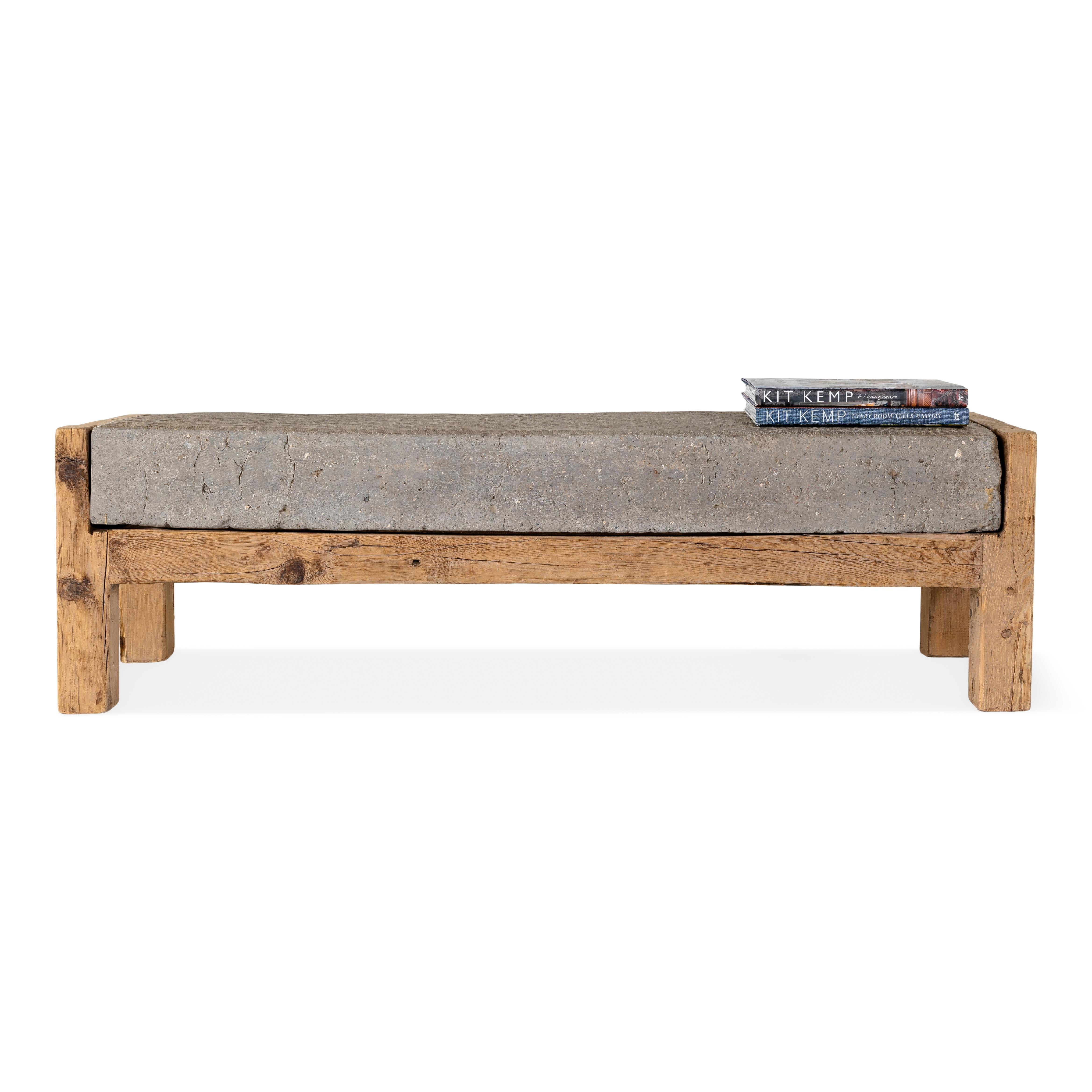 South Asia Architectural Stone Inset Bench at 1stDibs