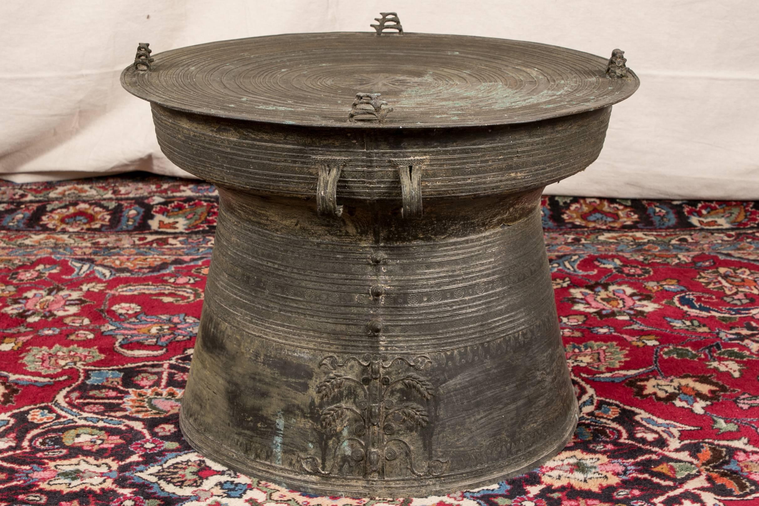 South Asian Bronze Rain Drum Table at 1stDibs | asian drum table