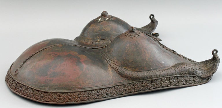 South Indian Bronze Dancers Ritual Breast Plate on Stand For Sale at ...