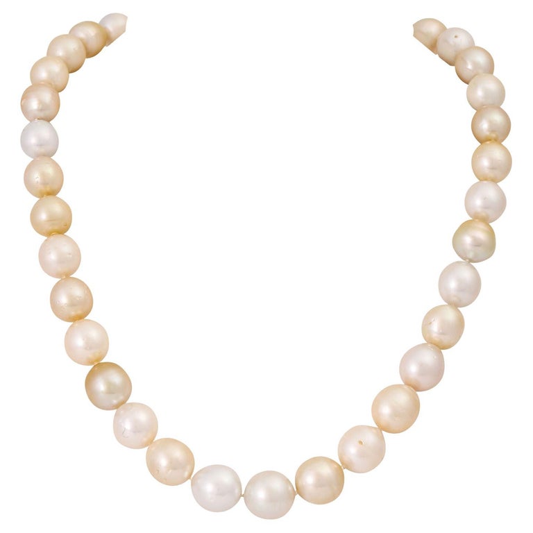 South Sea Pearl Necklace, 35 Cultured Pearls For Sale at 1stDibs