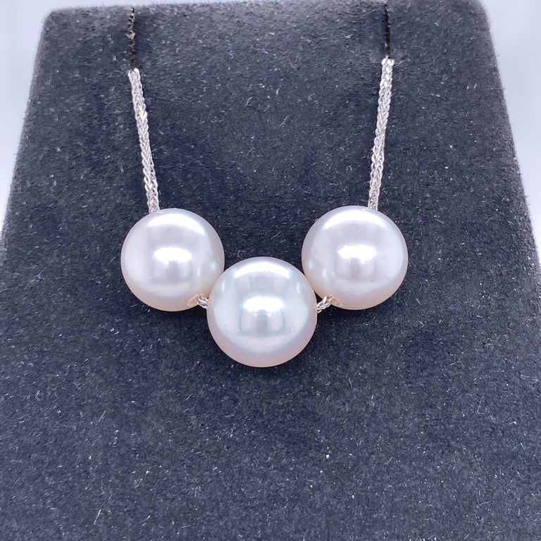 South Sea Pearl Sliding Necklace 18 Karat White Gold For Sale at ...