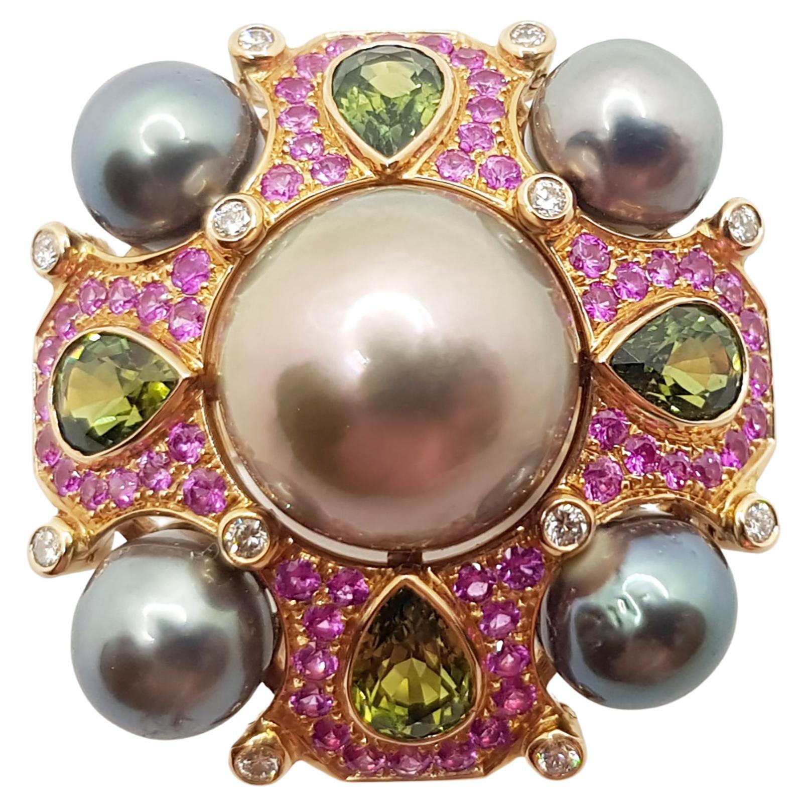 Cartier Entrelaces Ring 18 Karat Rose Gold with Pink Sapphires at 1stDibs