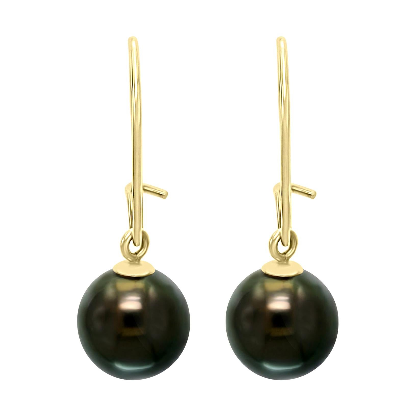 IGI Certified South Sea Tahitian Cultured Pearl Studs on 14 Karat White ...